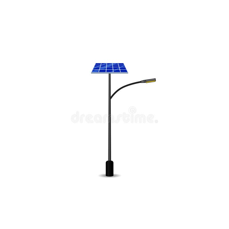Solar Panel Street Lamp Vector Graphics Stock Vector - Illustration of ...