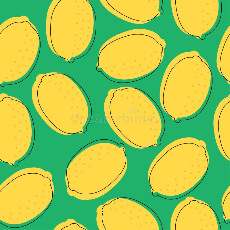 Happy Summer Green Lemon Seamless Pattern Stock Vector - Illustration ...