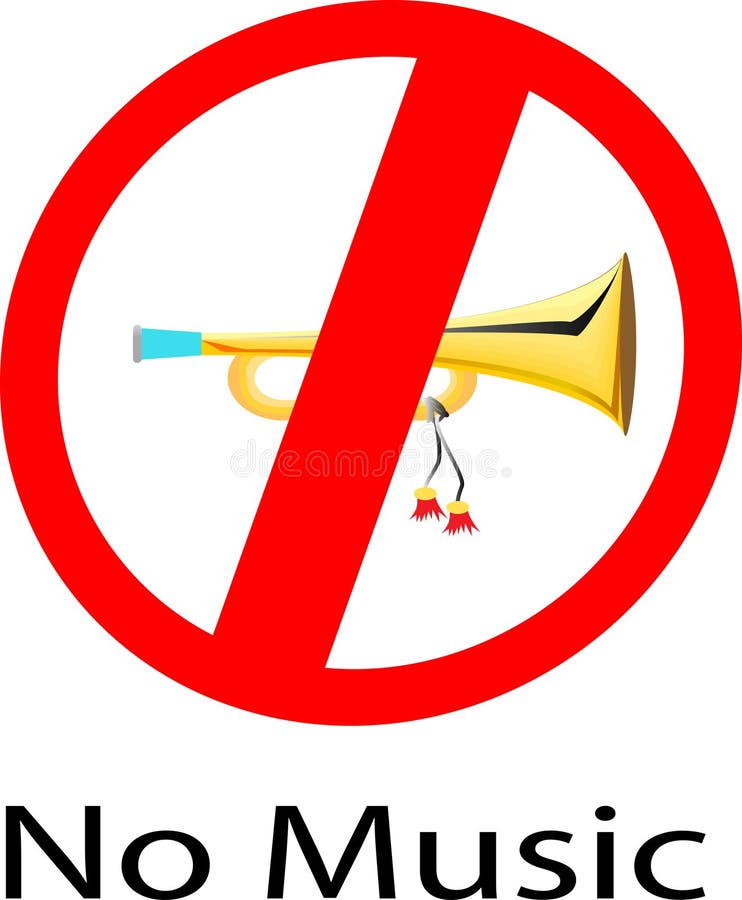 No Music Sign with a on a White Background Vector Illustration. Stock ...