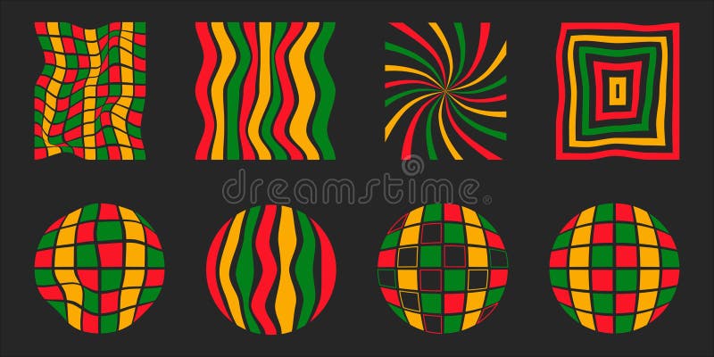 Set of Complex Geometric Shapes, Deformed Figures Stock Vector ...