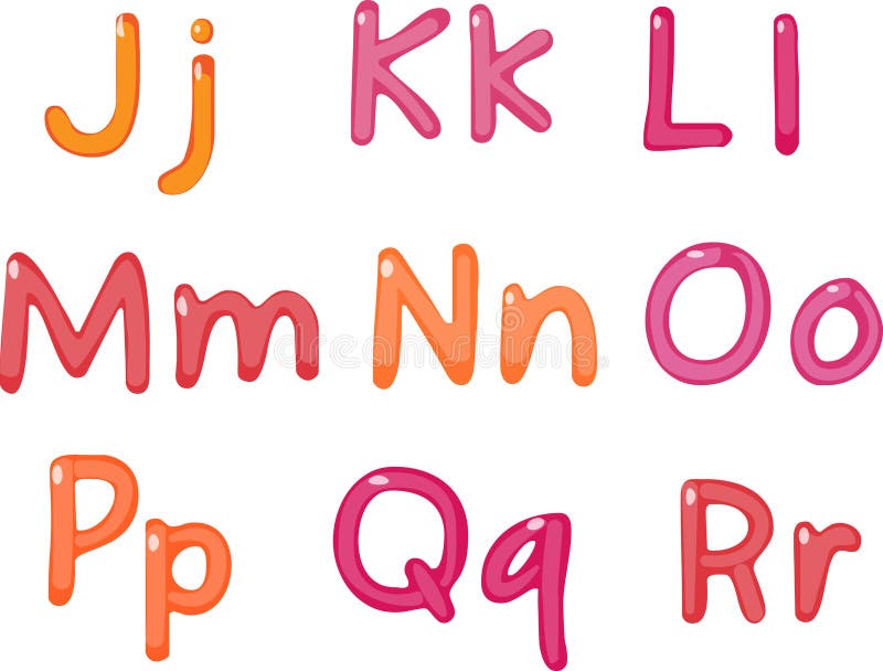 Cartoon Alphabet in Color for Kids Vector Stock Vector - Illustration ...