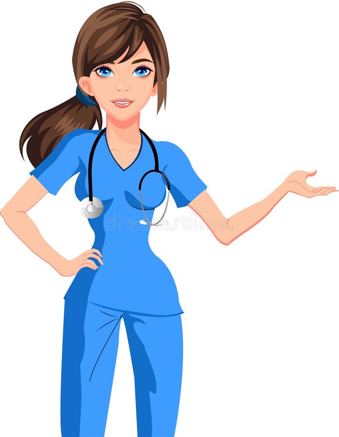 Beautiful Young Lady Nurse Vector Stock Vector - Illustration of head ...