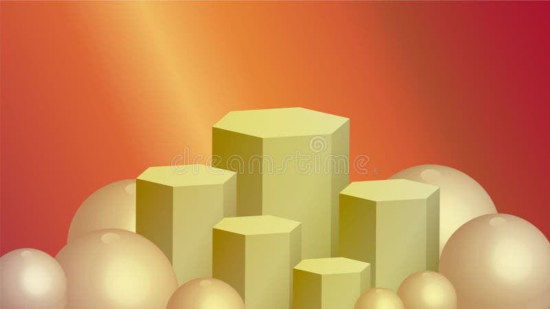 3D Stand Polygons Vector Exhibition. Abstract Modern Minimal Showroom ...