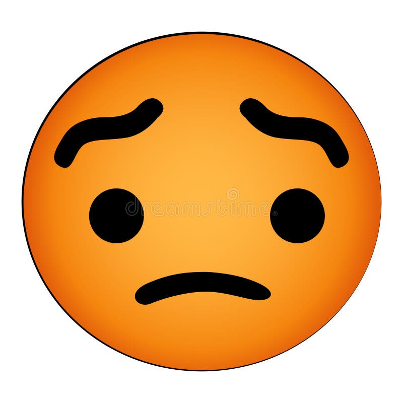 Emoji Be Concerned Isolated Cartoon Design on White Background Stock ...