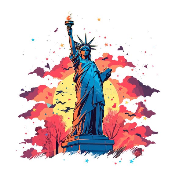 Resolute Beauty: the Statue of Liberty in Vector Form Stock Vector ...