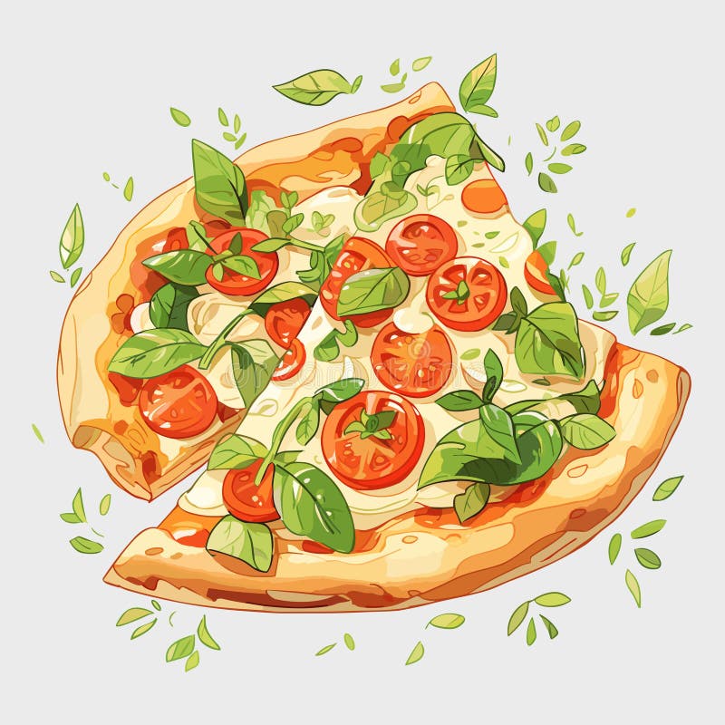 Delicious Italian Pizza Vector Art Free Ready To Print Stock Vector ...