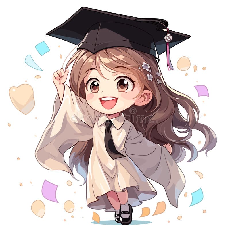 Happy Graduated Female Student in Graduation Vector Art Free Download ...