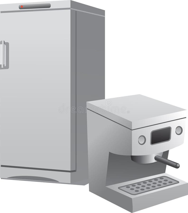 Coffee Machine and Refrigerator Fridge Household Equipment, Kitchen ...
