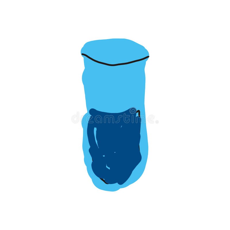 Hand Drawn Illustration of a Blue Test Tube with Liquid Inside. Vector ...