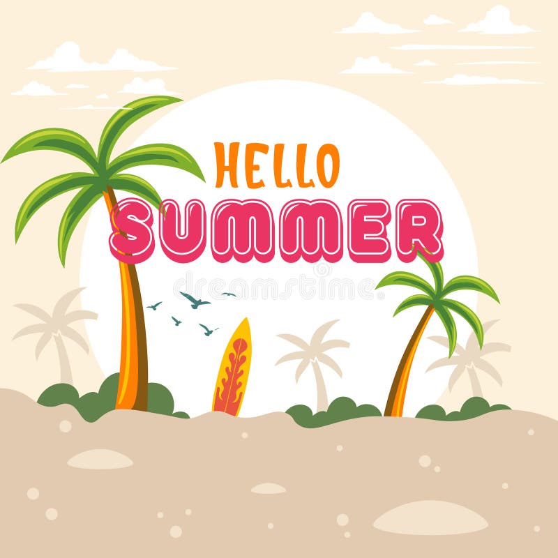 Welcome Summer or Hello Summer Concept Vector Stock Vector ...