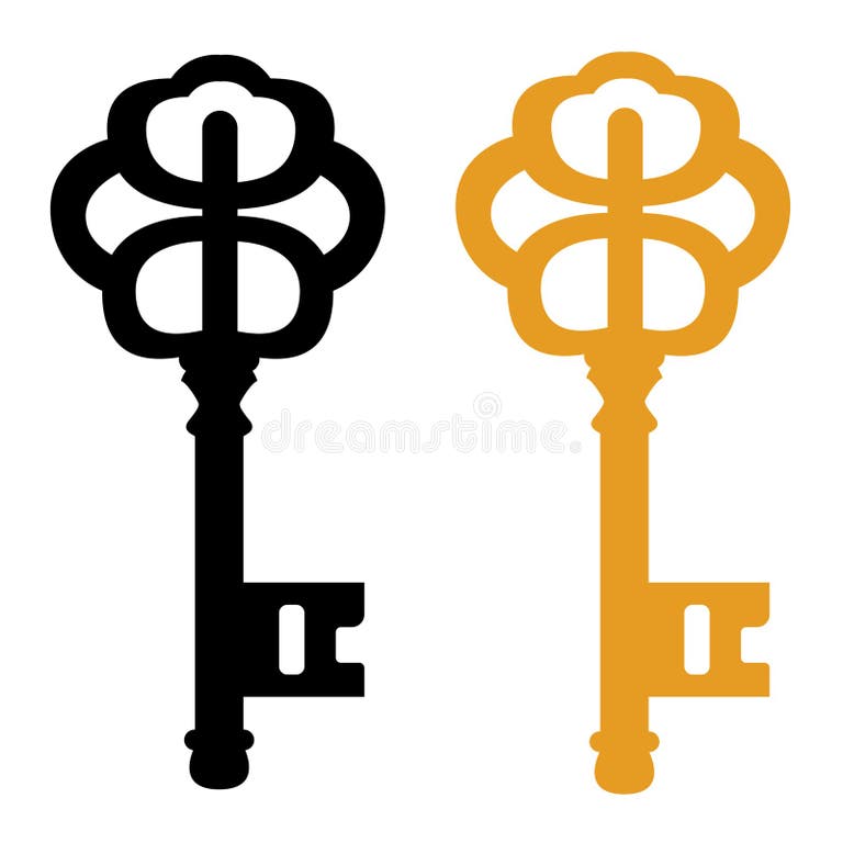 Retro Keys Set. Keys Vector Icons. Clipart Isolated on White Background ...