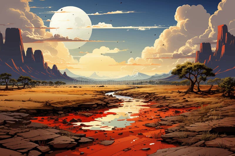 Primal Solitude, an Empty Ground Scene Untouched by Human Hands, Pure ...