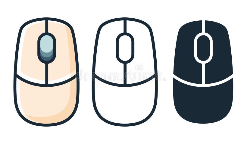 Cartoon Computer Mouse. Wireless Computer Mouse Isolated on White ...