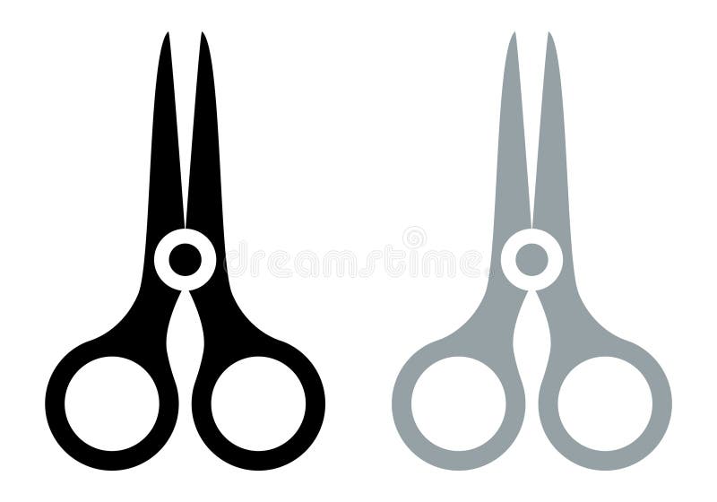 Scissors. Set of Black and Gray Icons. Vector Clipart Isolated on White ...