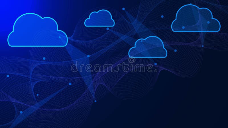 Cloud Computing Technology Concept. Digital Data Exchange or Transferring a Lot or Information ...