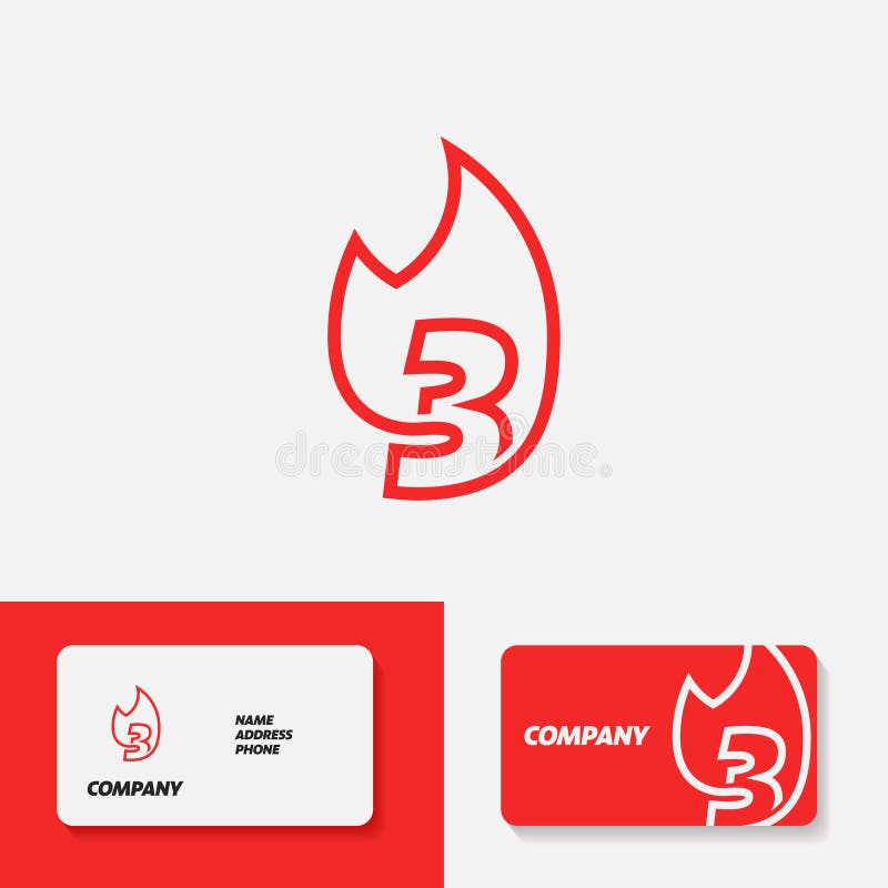 Fire Numeric Logo 3 stock illustration. Illustration of template ...