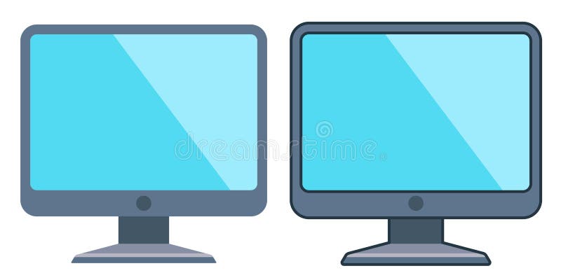 Widescreen Monitor. Vector Flat Illustration. Vector Clipart Isolated ...