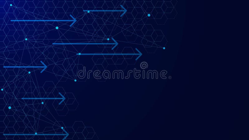 Digital Data Technology Concept with Hexagon Pattern and Arrows. Stock Vector - Illustration of ...