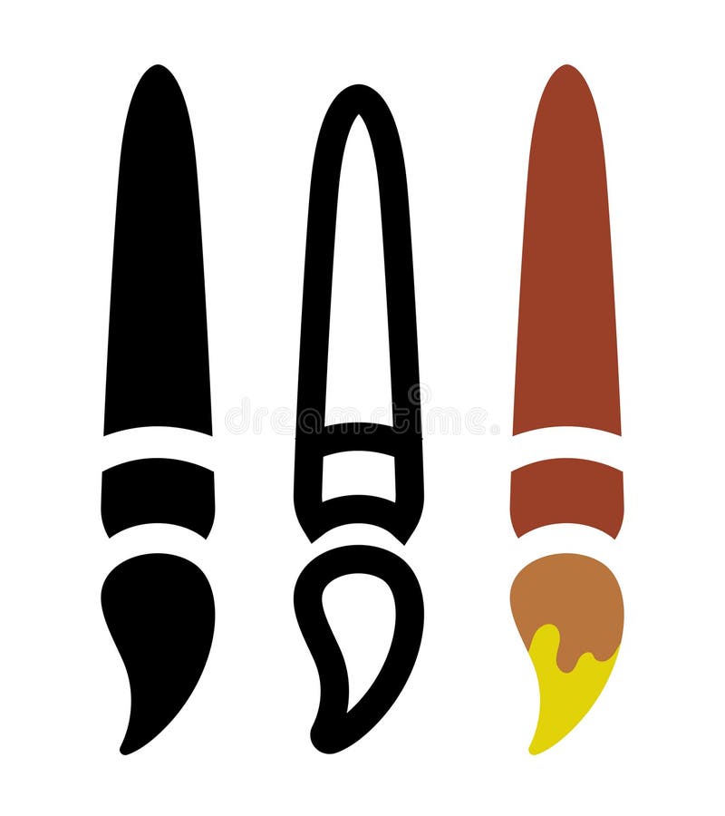 Set of Brushes. Vector Clipart Isolated on White Background Stock ...