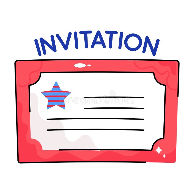 Invitation Card Doodle Vector Colorful Icon. EPS 10 File Stock Vector ...