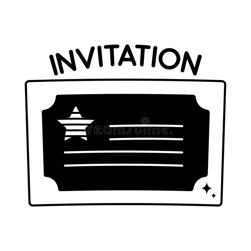 Invitation Card Doodle Vector Solid Icon. EPS 10 File Stock Vector ...