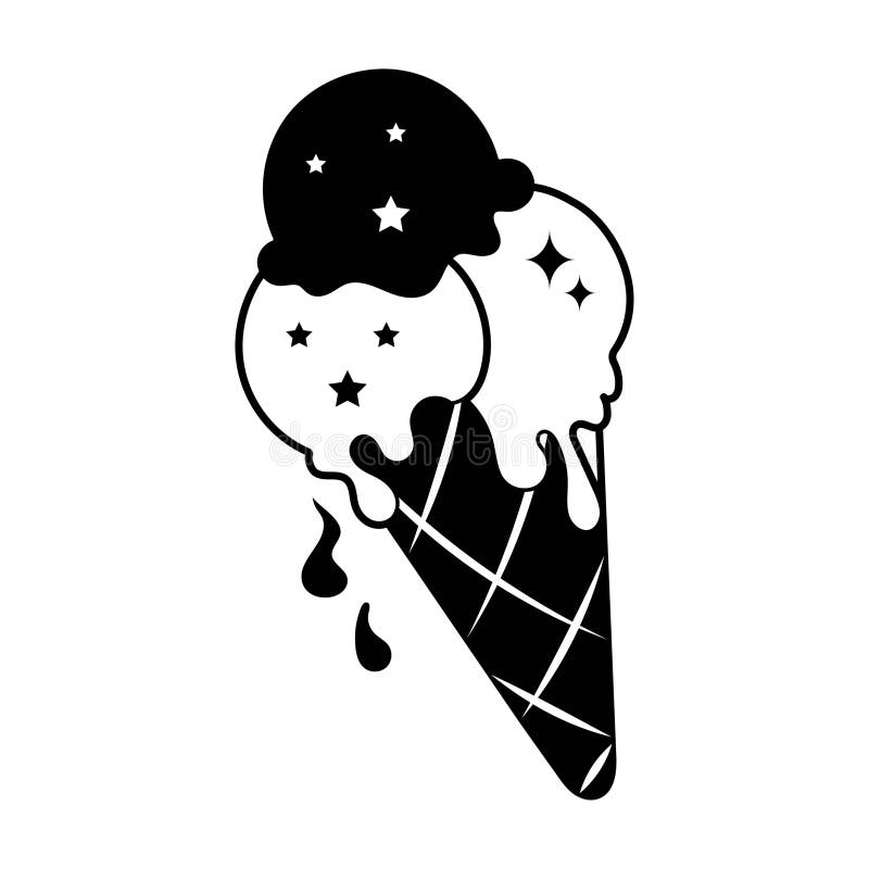 Ice Cone Doodle Vector Solid Icon. EPS 10 File Stock Vector ...