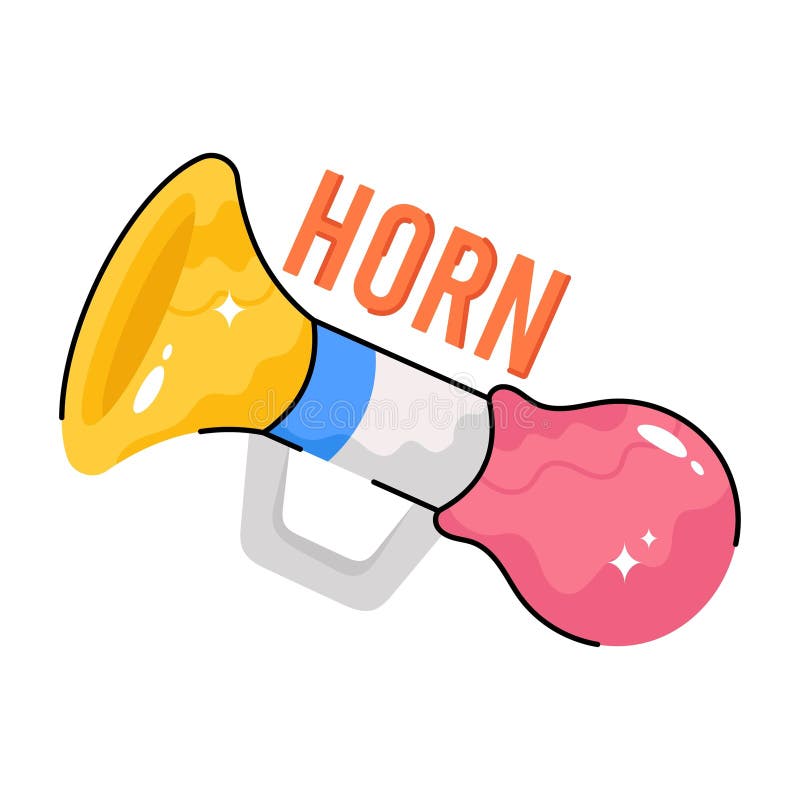 Party Horn Doodle Vector Colorful Sticker. EPS 10 File Stock Vector ...