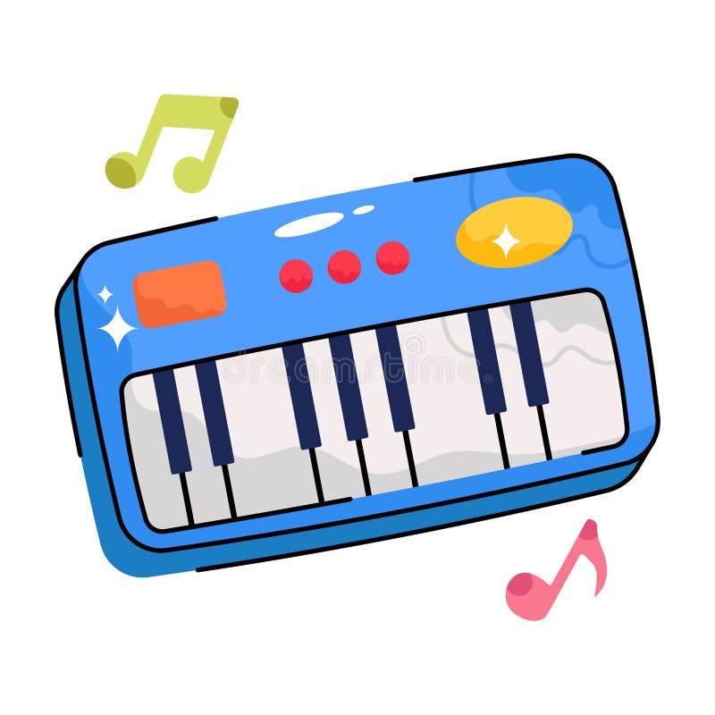 Piano Doodle Vector Colorful Sticker. EPS 10 File Stock Vector ...