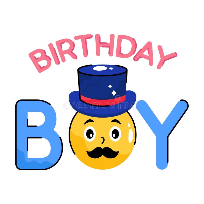 Birthday Boy Doodle Vector Colorful Sticker. EPS 10 File Stock Vector ...