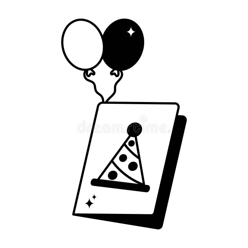 Birthday Card Doodle Vector Solid Sticker. EPS 10 File Stock Vector ...