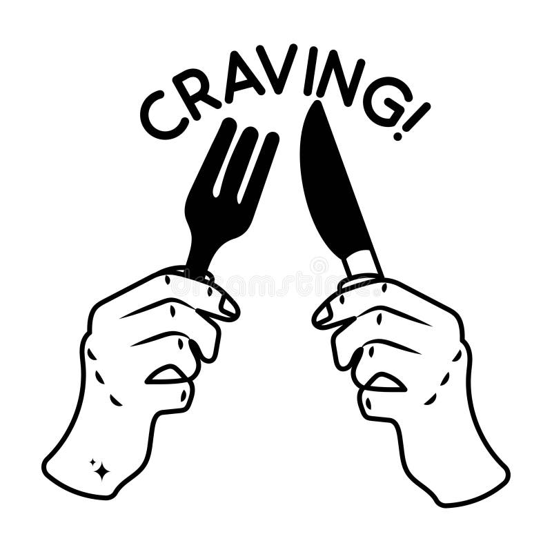 Food Craving Doodle Vector Solid Sticker. EPS 10 File Stock Vector ...