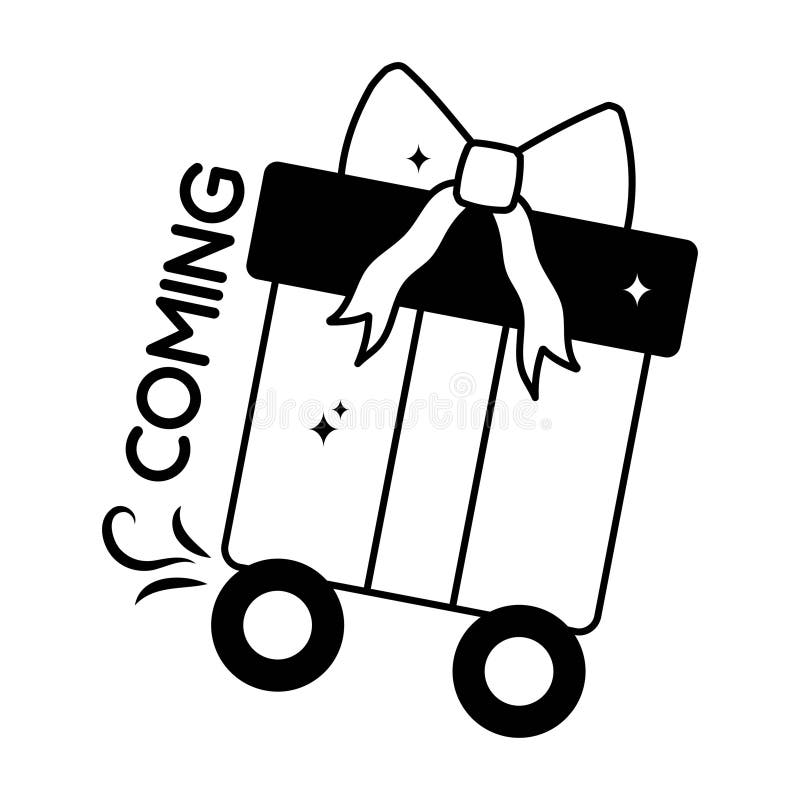 Gift is Coming Doodle Vector Solid Sticker. EPS 10 File Stock Vector ...