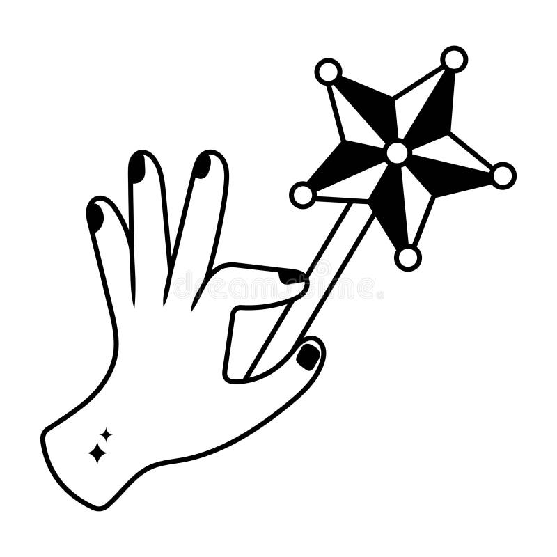 Magic Stick Doodle Vector Solid Sticker. EPS 10 File Stock Vector ...