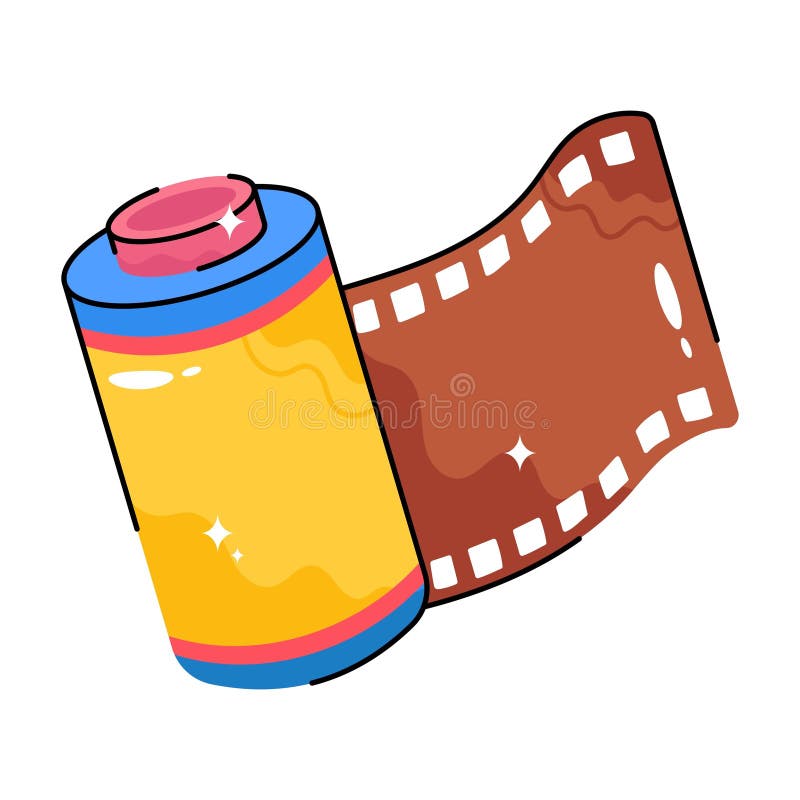 Reel Doodle Vector Colorful Sticker. EPS 10 File Stock Vector ...