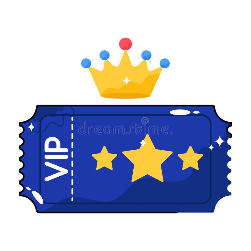 VIP Ticket Doodle Vector Colorful Sticker. EPS 10 File Stock Vector ...
