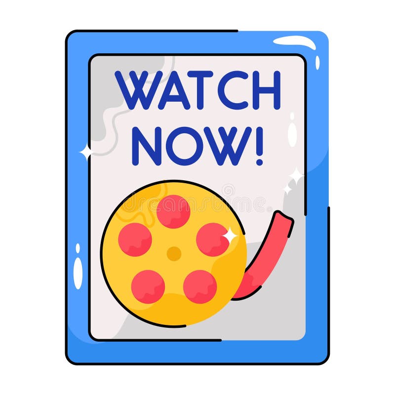 Watch Now Doodle Vector Colorful Sticker. EPS 10 File Stock Vector ...