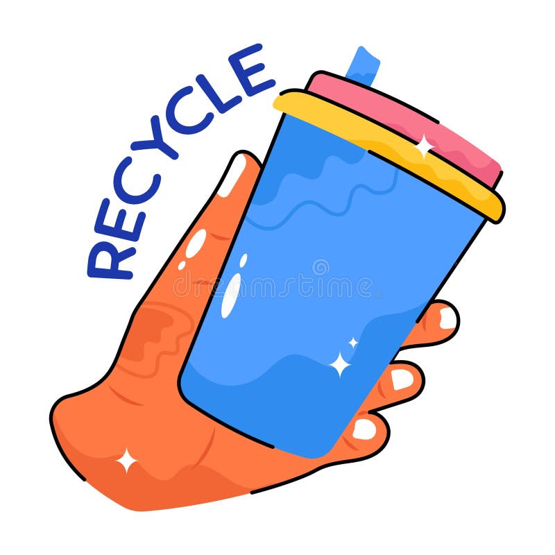 Recycle Doodle Vector Colorful Sticker. EPS 10 File Stock Vector ...