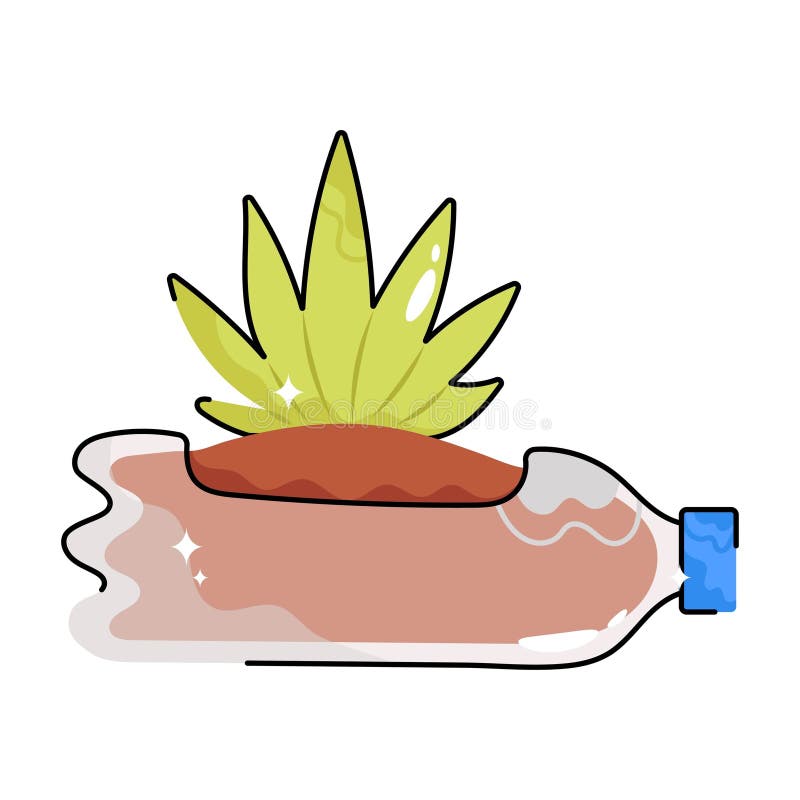 Bottle Plant Doodle Vector Colorful Sticker. EPS 10 File Stock Vector ...