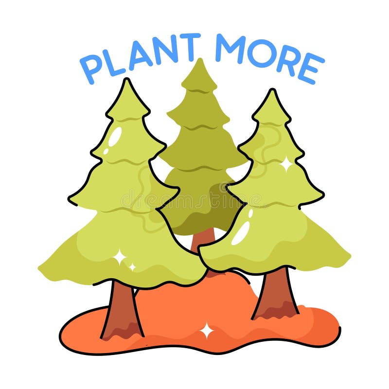 Plant More Doodle Vector Colorful Sticker. EPS 10 File Stock Vector ...