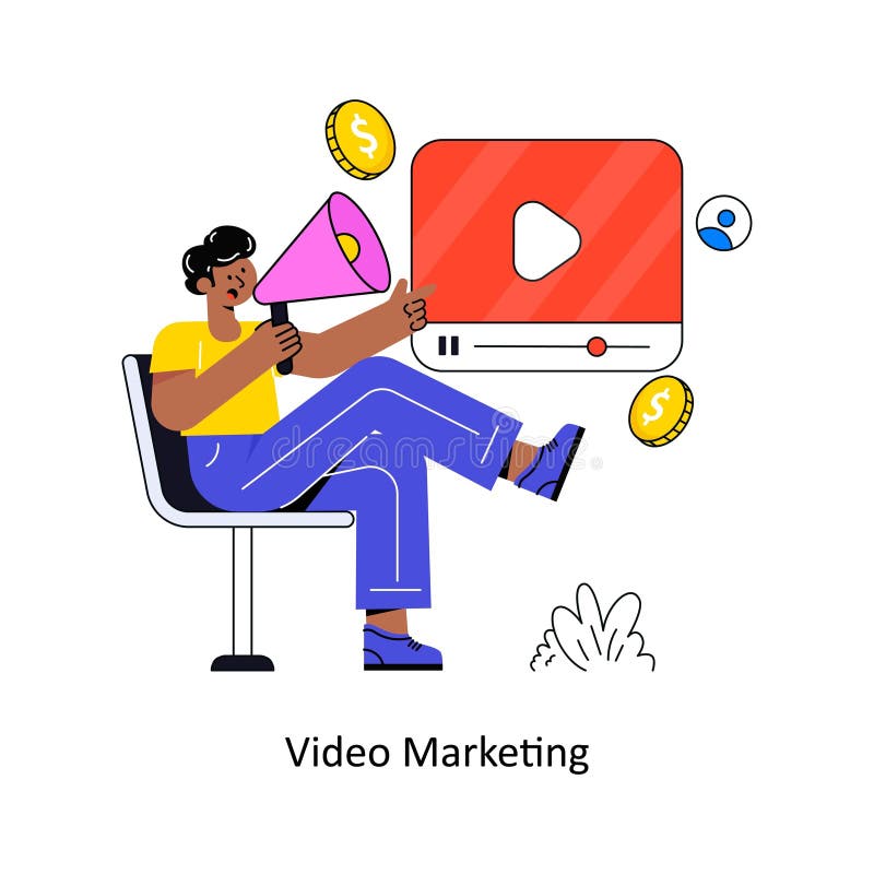 Video Marketing Flat Style Design Vector Illustration. Stock ...
