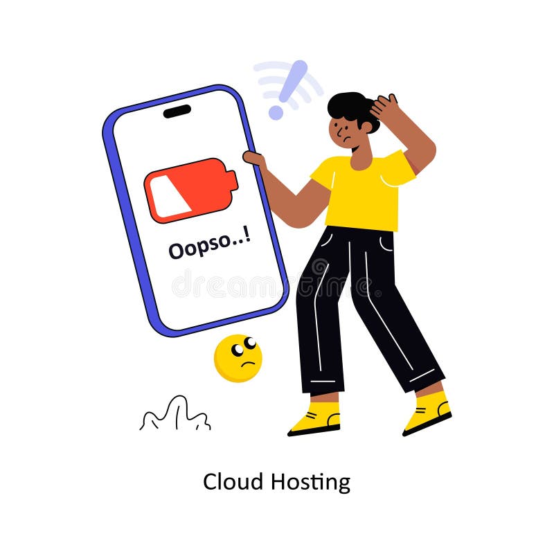 Cloud Hosting Flat Style Design Vector Illustration. Stock Illustration ...
