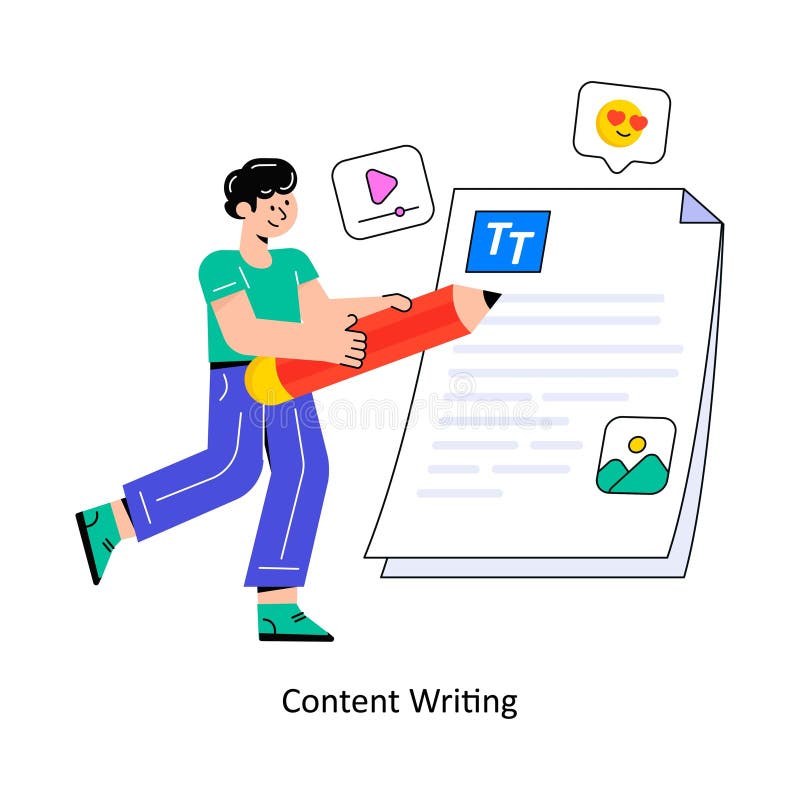Content Writing Flat Style Design Vector Illustration. Stock ...