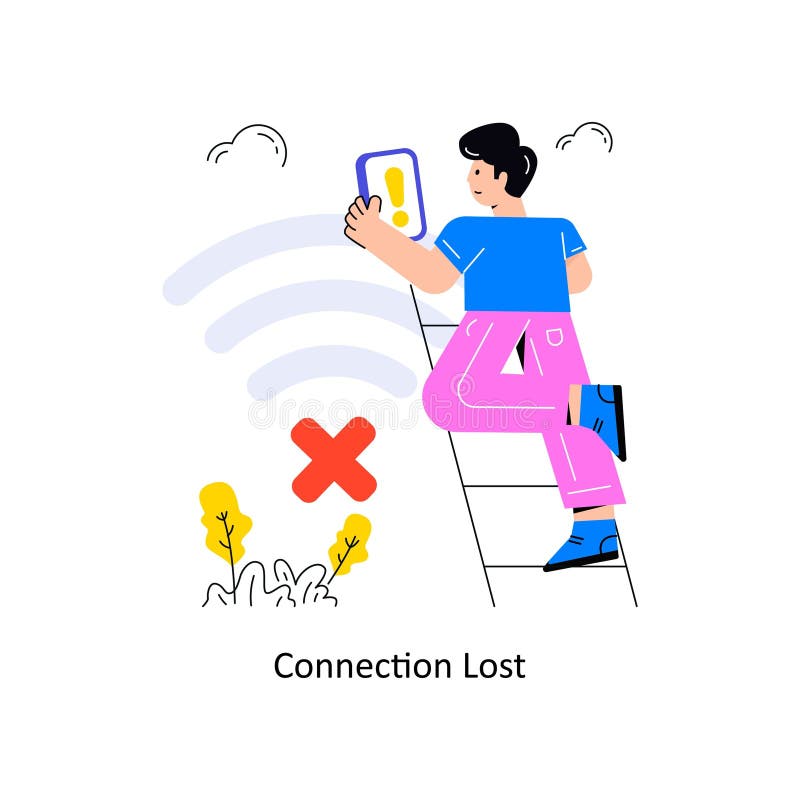 Connection Lost Connection Flat Style Design Vector Illustration. Stock ...