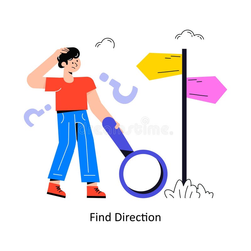 Find Direction Connection Flat Style Design Vector Illustration. Stock ...