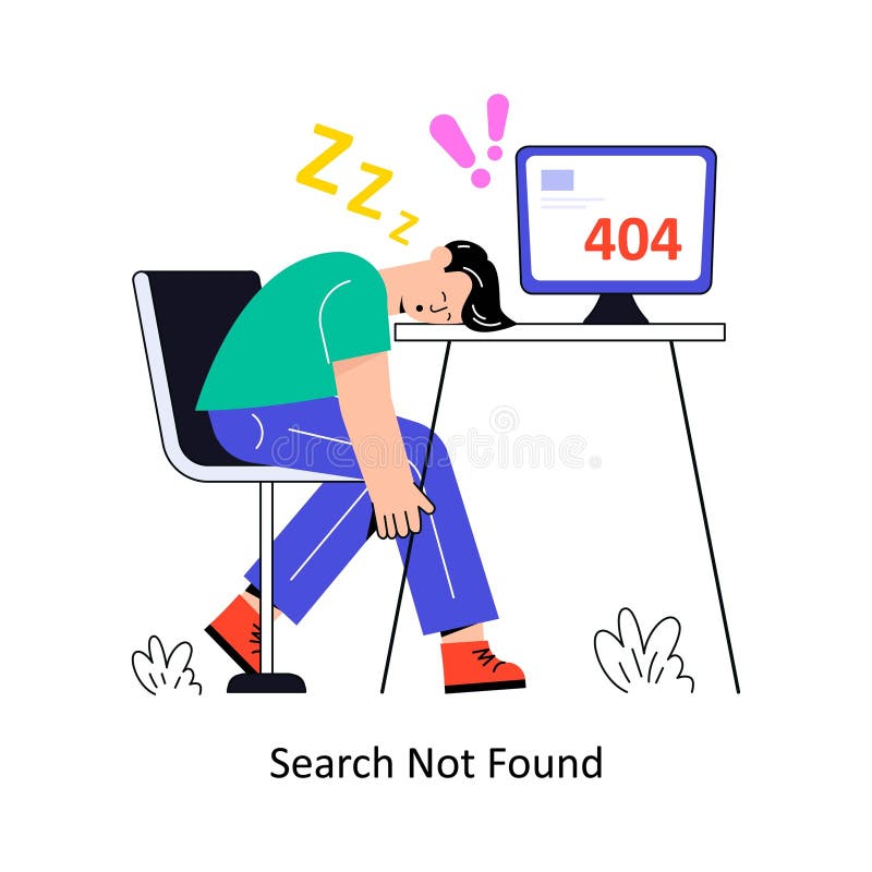 Search Not Found Connection Flat Style Design Vector Illustration ...