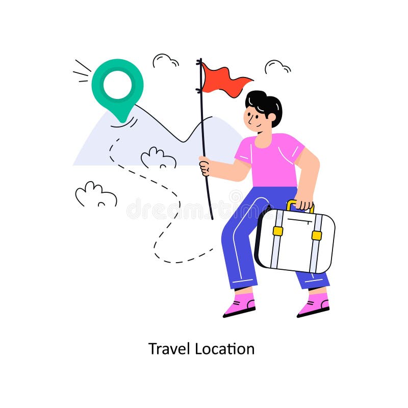 Travel Location Flat Style Design Vector Illustration. Stock ...