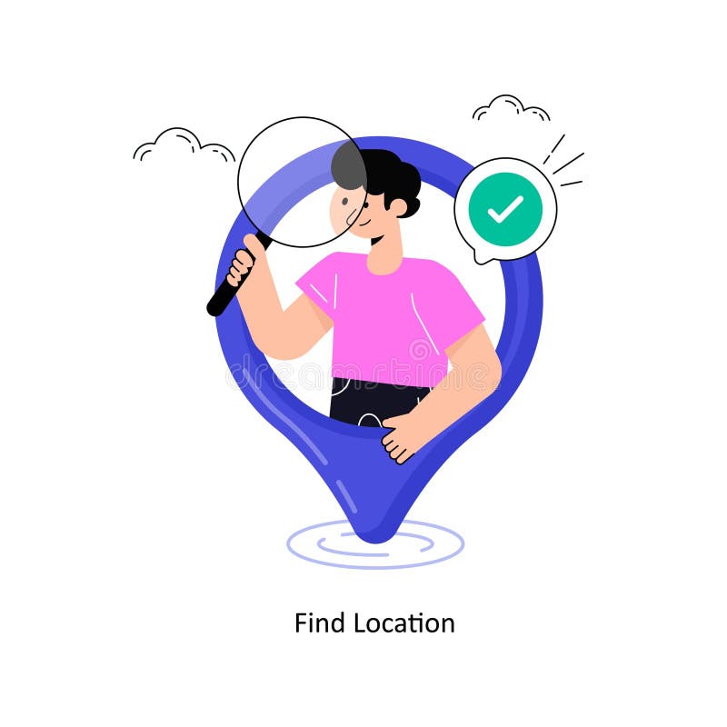 Find Location Flat Style Design Vector Illustration. Stock Illustration ...