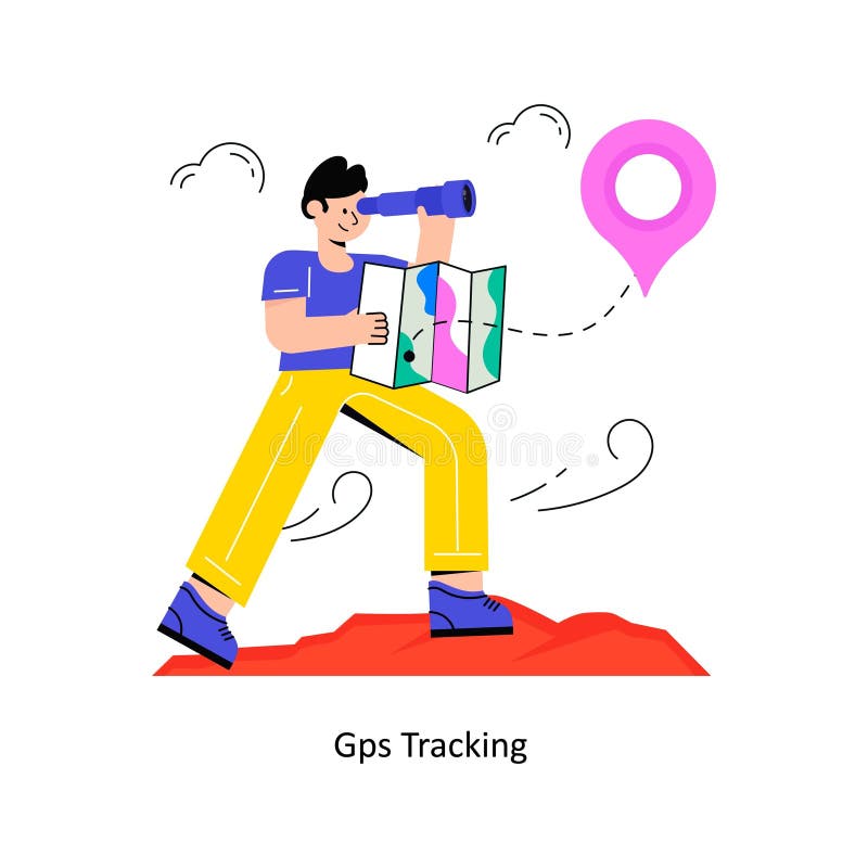 Gps Tracking Flat Style Design Vector Illustration. Stock Illustration ...