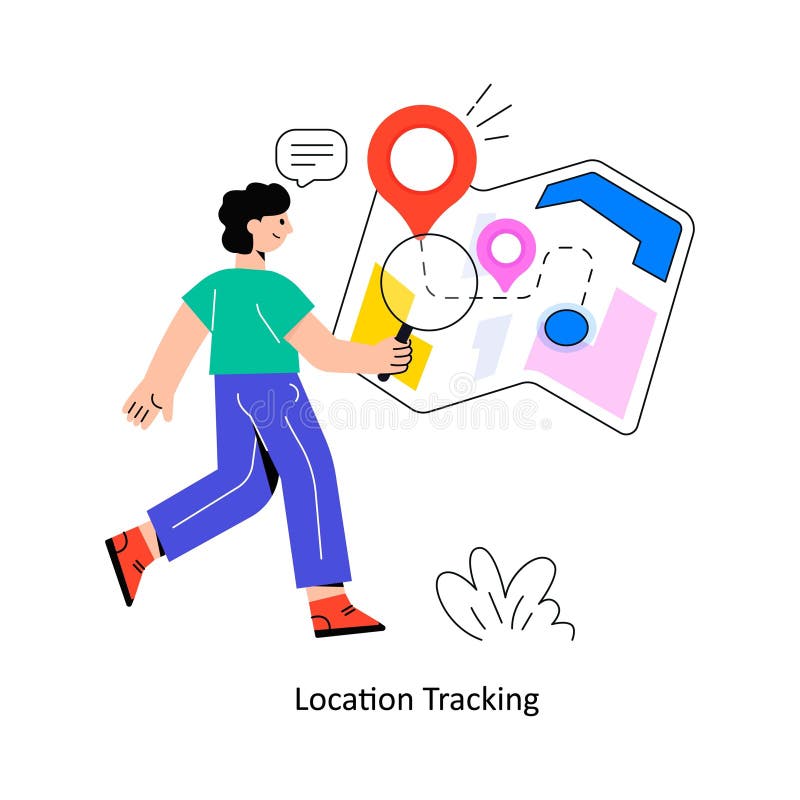 Location Tracking Flat Style Design Vector Illustration. Stock ...