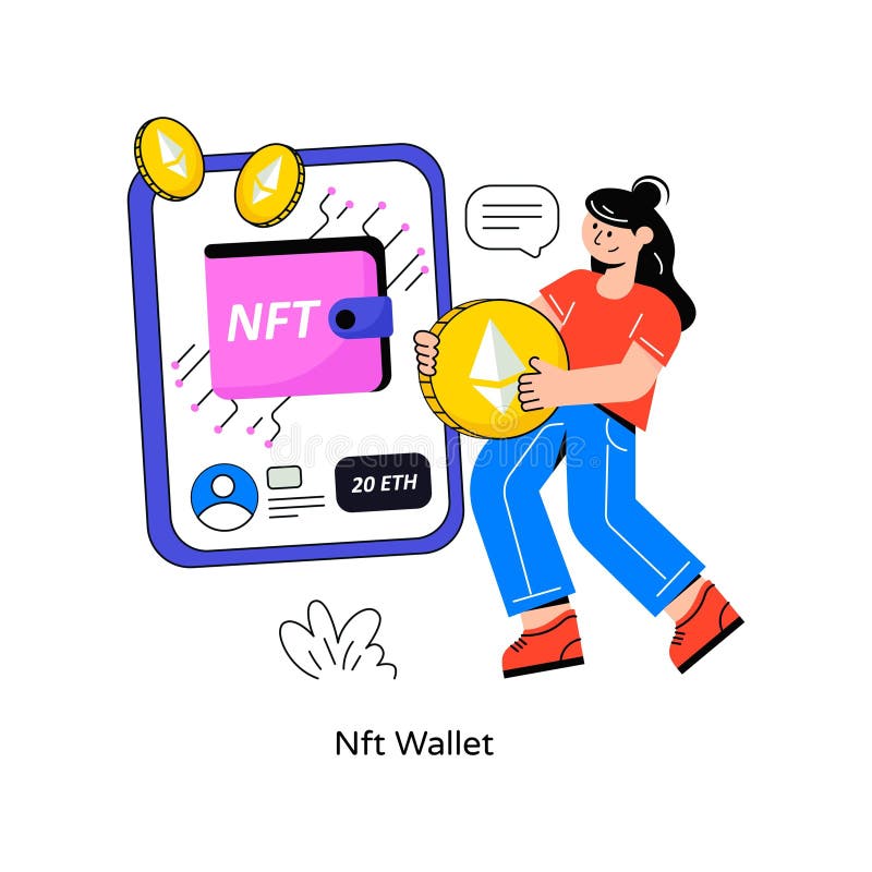 Nft Wallet Flat Style Design Vector Illustration. Stock Illustration ...